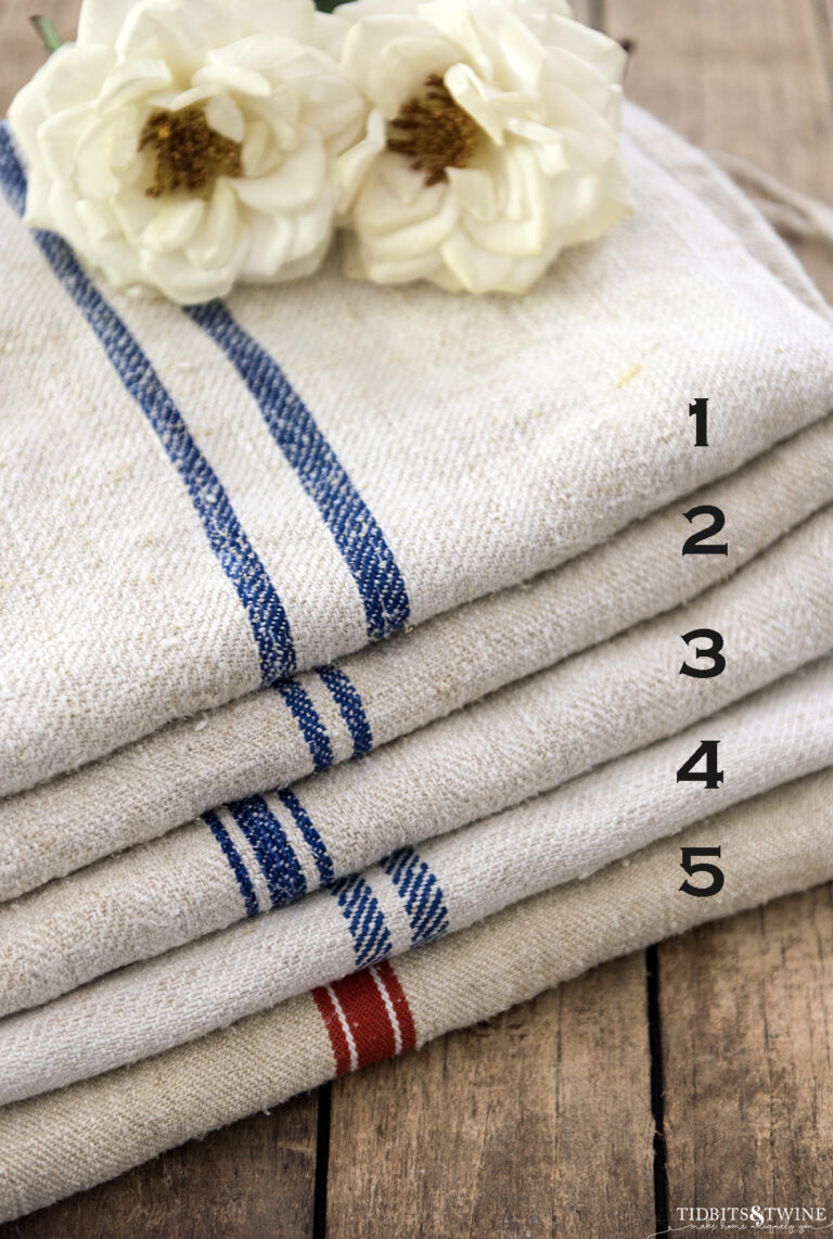Two Blue Stripe Grain Sack 1 - Tidbits&Twine
