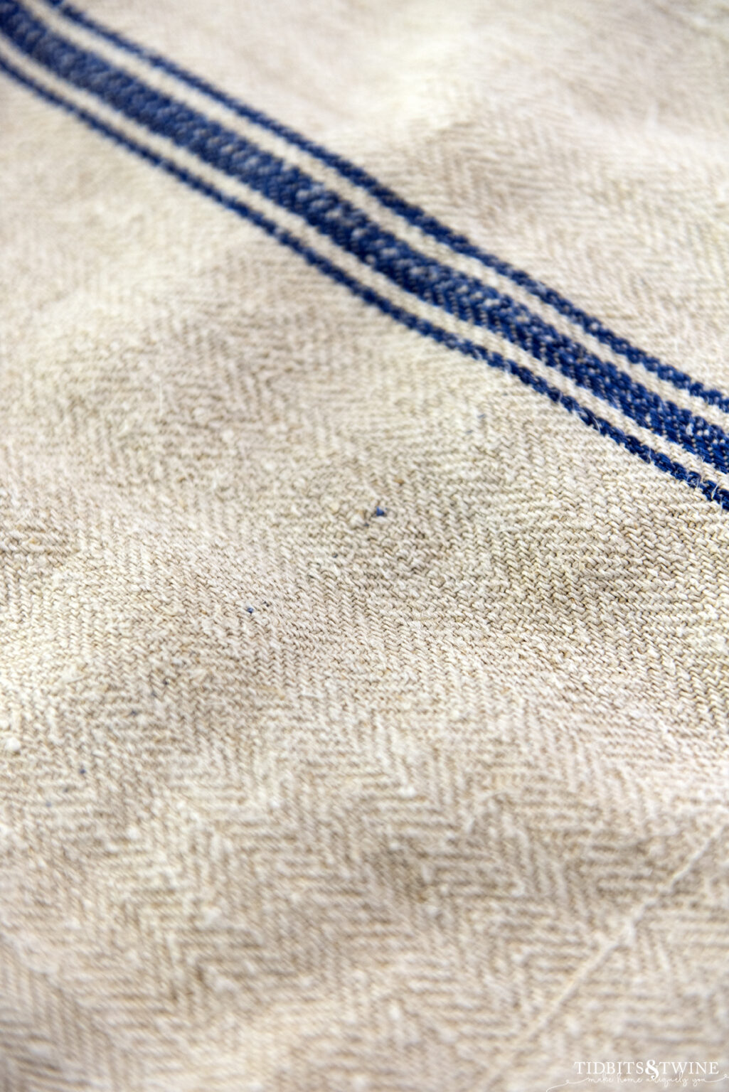 Three Blue Stripe Grain Sack 3 - Tidbits&Twine