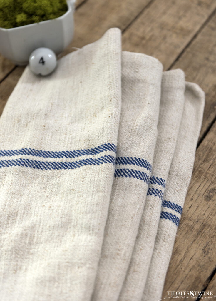 Two Blue Stripe Grain Sack 4 - Tidbits&Twine