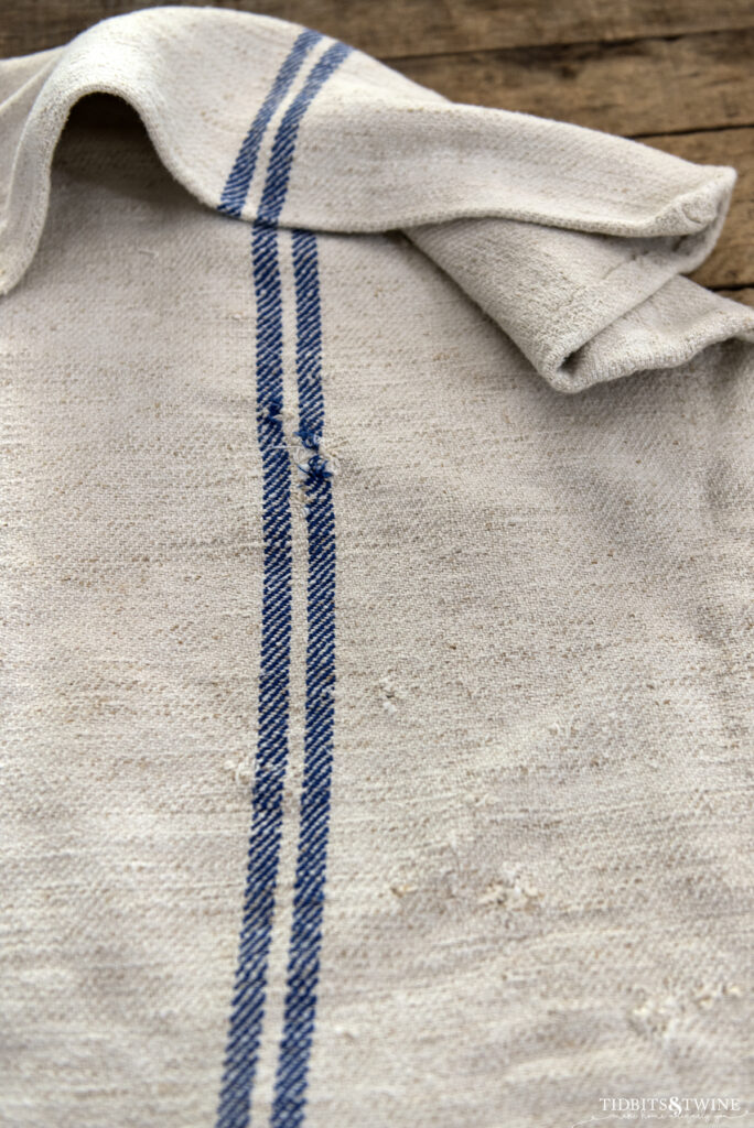 Two Blue Stripe Grain Sack 4 - Tidbits&Twine