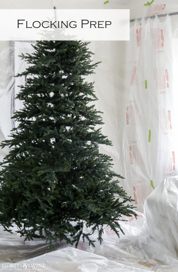 How to Flock a Christmas Tree the Easy Way - Tidbits&Twine