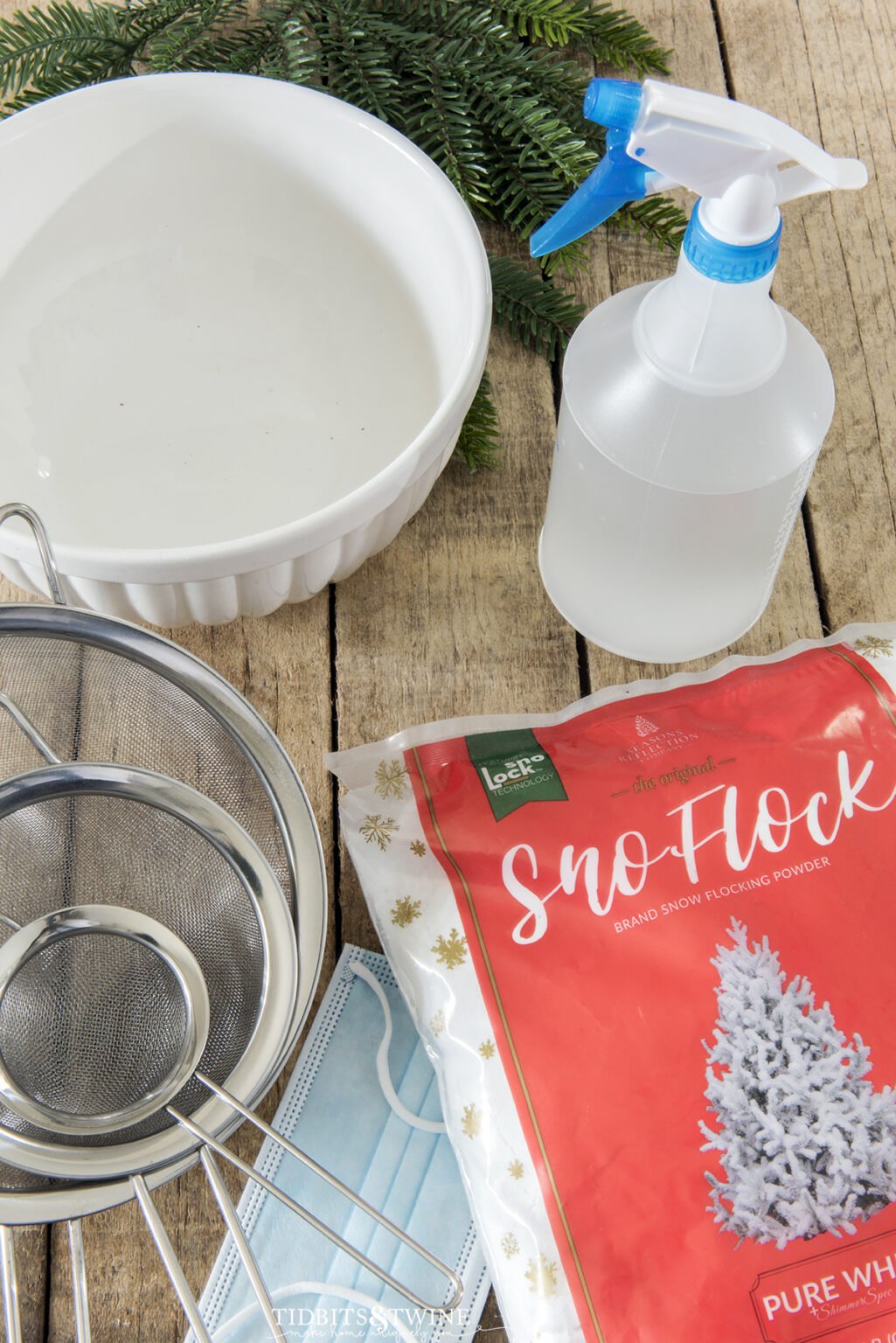 How to Flock a Christmas Tree the Easy Way - Tidbits&Twine