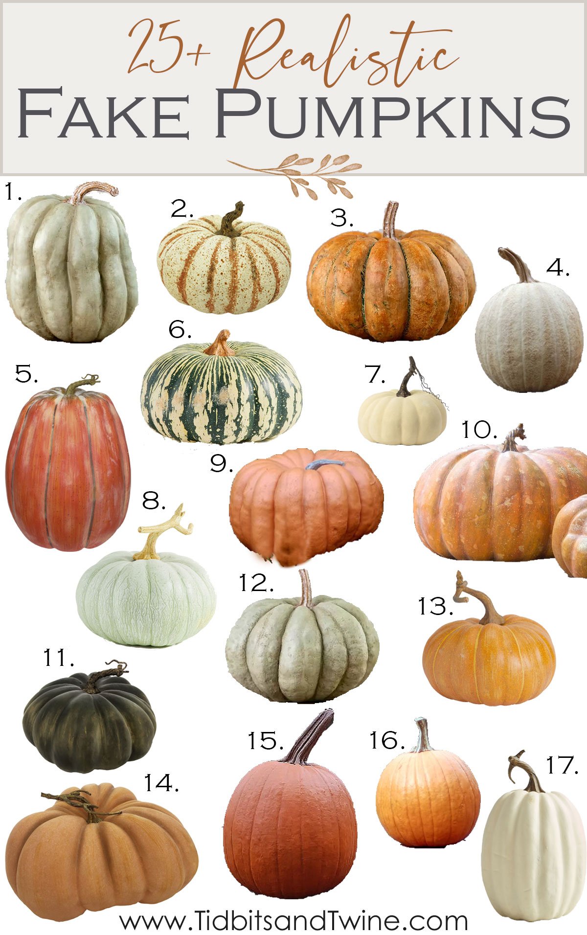 My Favorite 25+ Realistic Faux Pumpkins - Tidbits&Twine