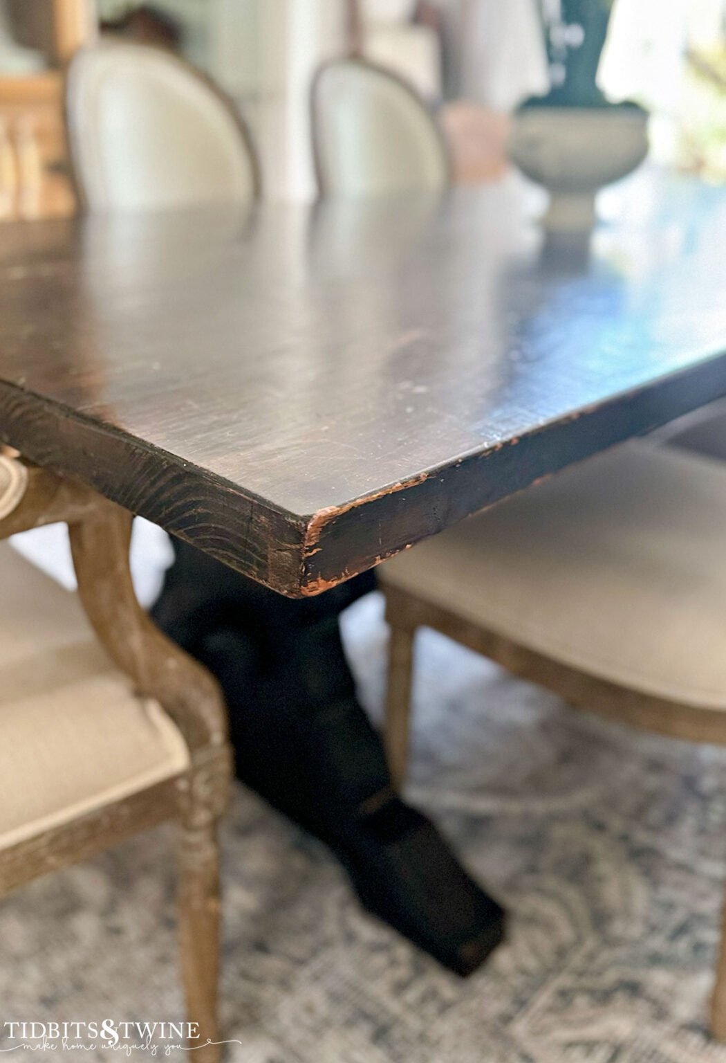 How to Refinish a Table with Stain - Tidbits&Twine