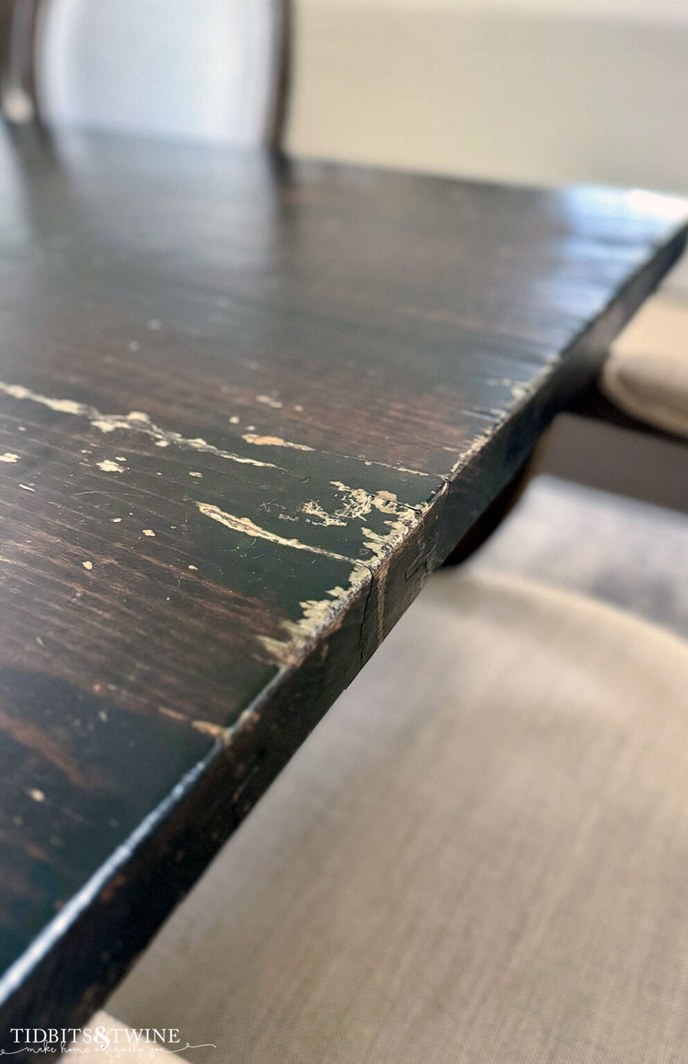 How to Refinish a Table with Stain - Tidbits&Twine
