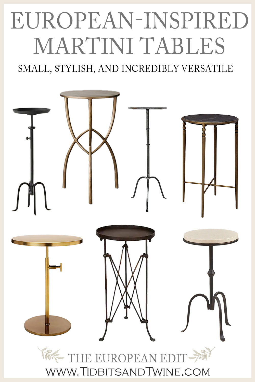 European-Inspired Martini Tables: Small & Stylish