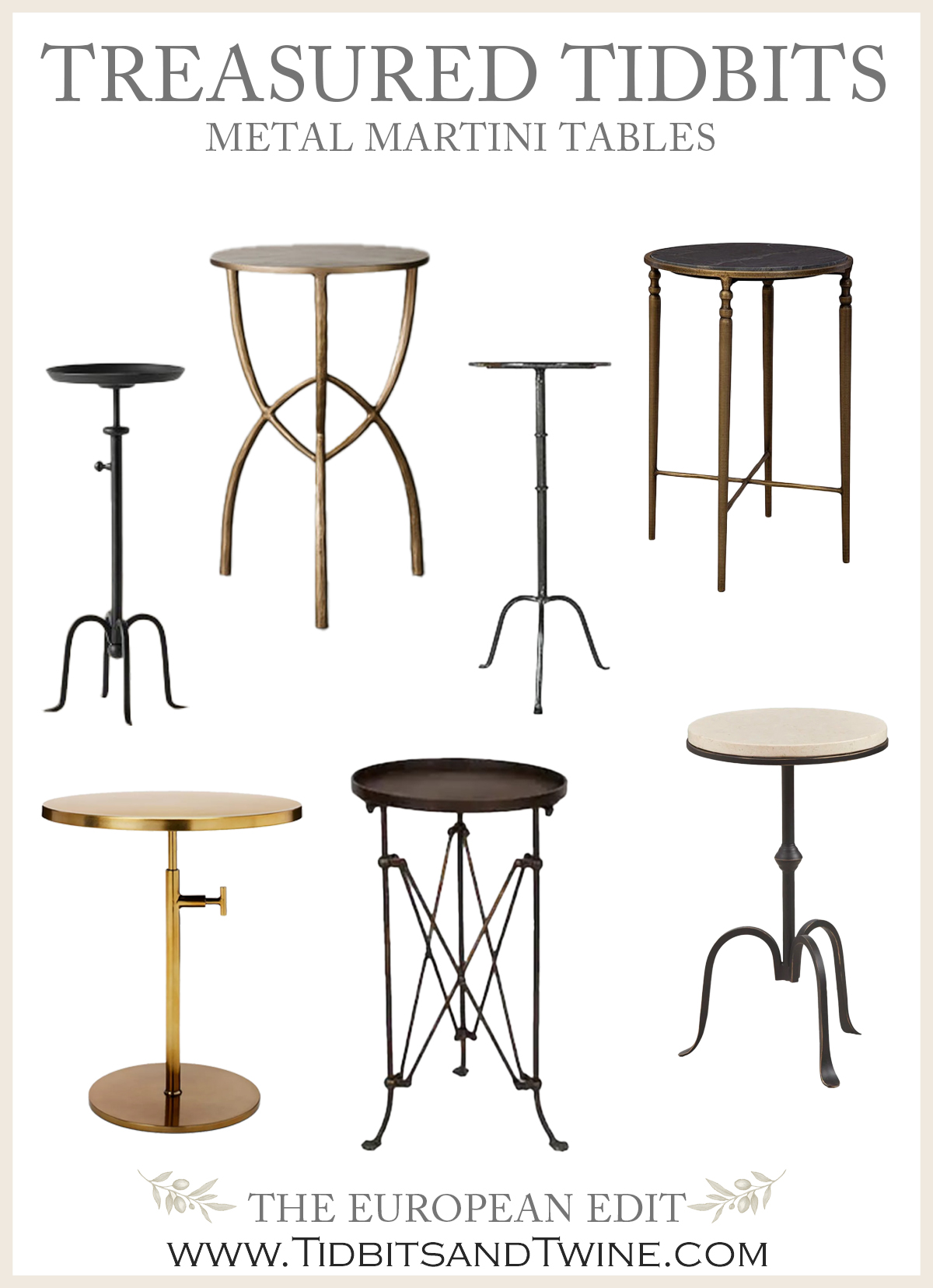 European-Inspired Martini Tables: Small & Stylish